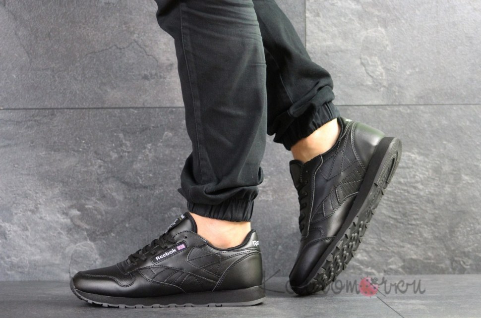 Купить Кроссовки Мужские Reebok Classic (Черные) Реплика (100% Лучшей Цене)